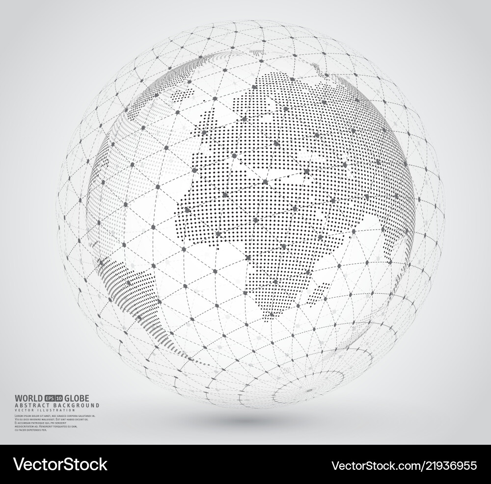Three-Dimensional Dotted Globe Royalty Free Vector Image
