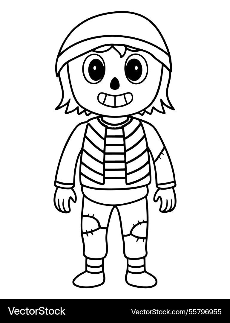 Zombie apocalypse coloring page for kids Vector Image