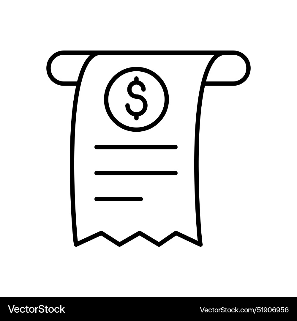 Bill icon in thin line style graphic design Vector Image