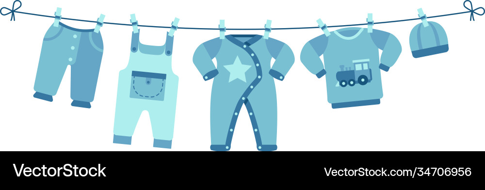Boy newborn clothes cute blue pants sweater Vector Image