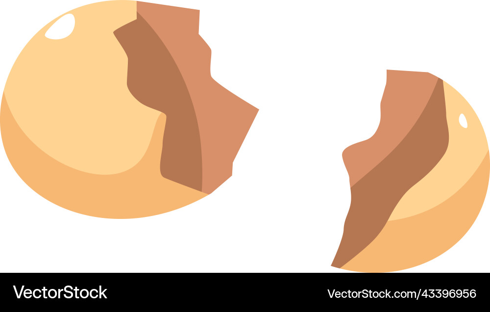 Broken egg eggshell empty inside icon Royalty Free Vector