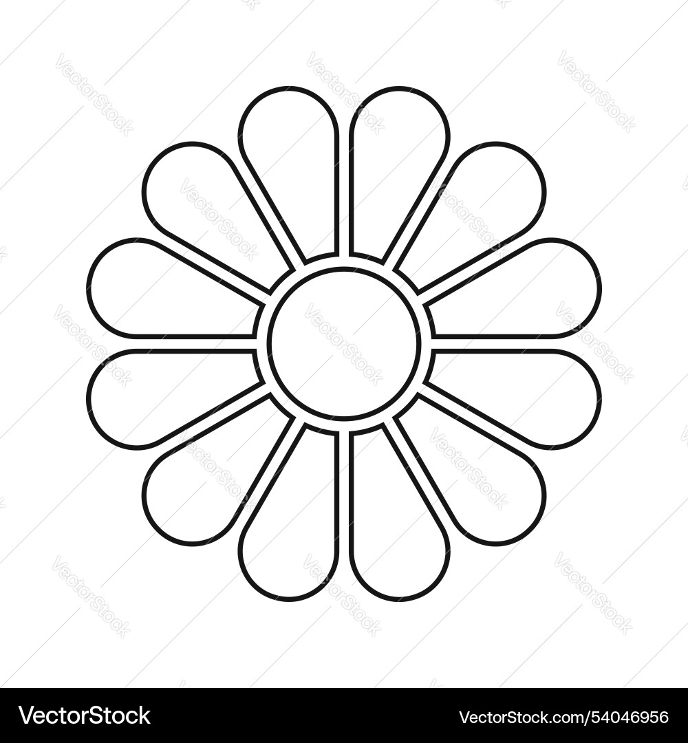 Flower diagrams with core and 12 petals pie chart Vector Image