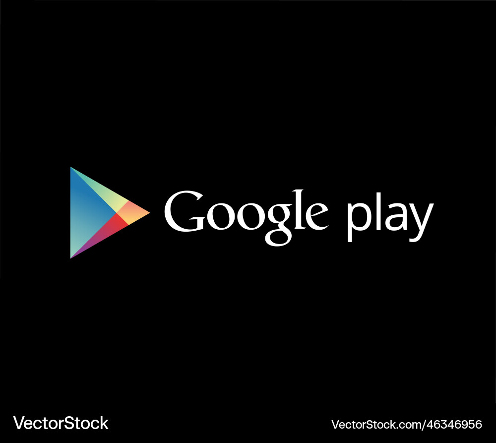 Google play symbol logo with name design Vector Image
