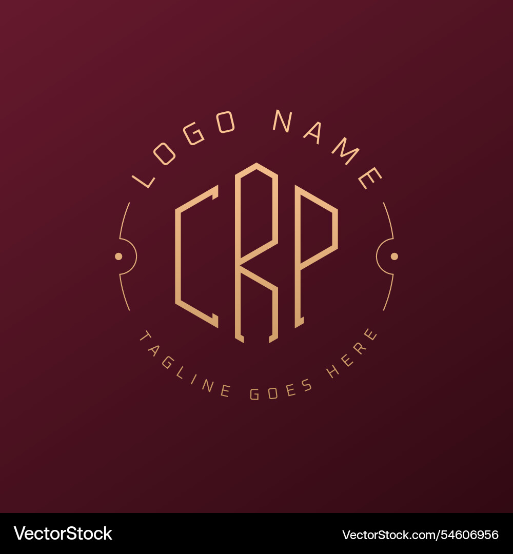 Luxury crp logo design elegant letter Royalty Free Vector