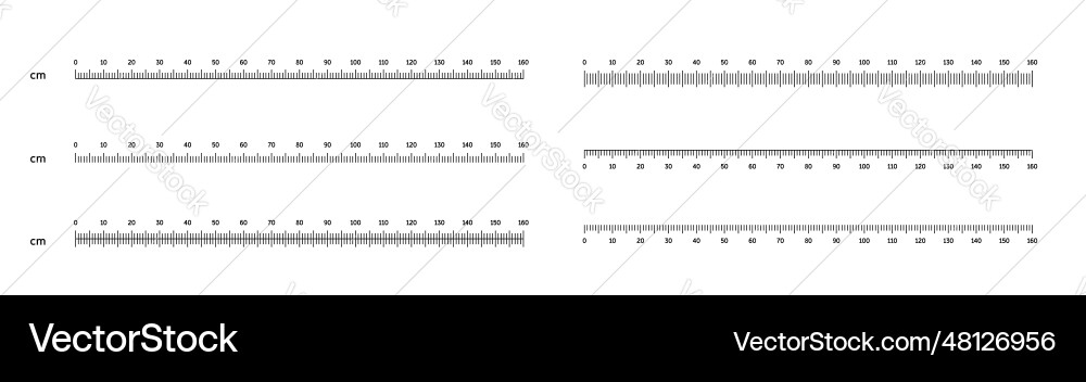 Measure scale horizontal meter from 0 to 160 cm Vector Image