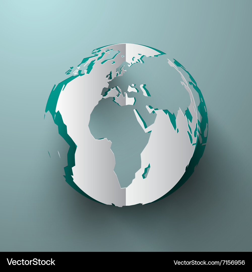 Paper cut globe - earth Royalty Free Vector Image
