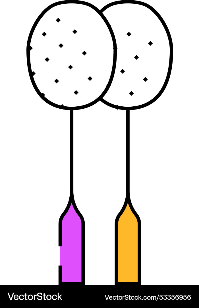 Racket badminton icon color Royalty Free Vector Image