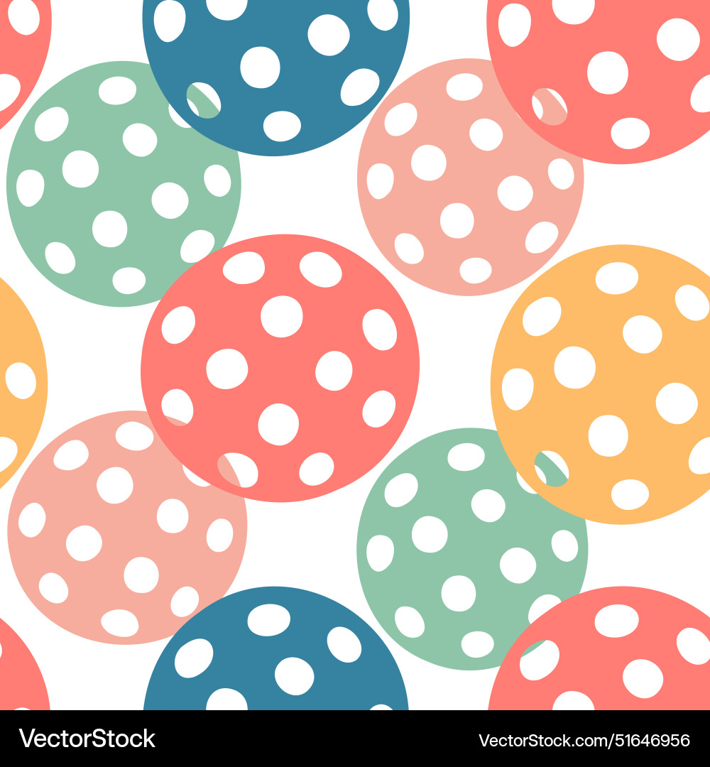 Seamless pattern with pickleball balls Royalty Free Vector