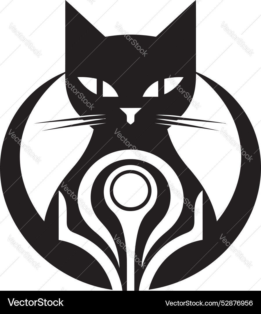 Sleek and abstract cat design monochromatic Vector Image