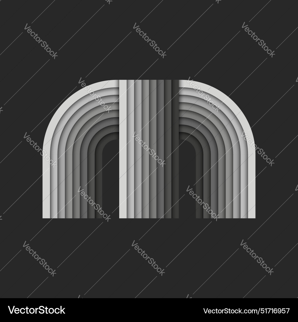 3d letter m initial monogram logo layers levels Vector Image