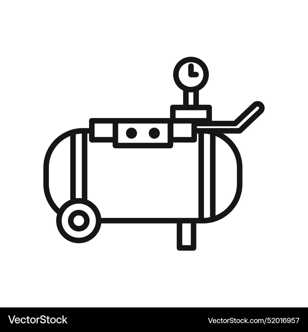 Air compressor pump icon black line art Royalty Free Vector