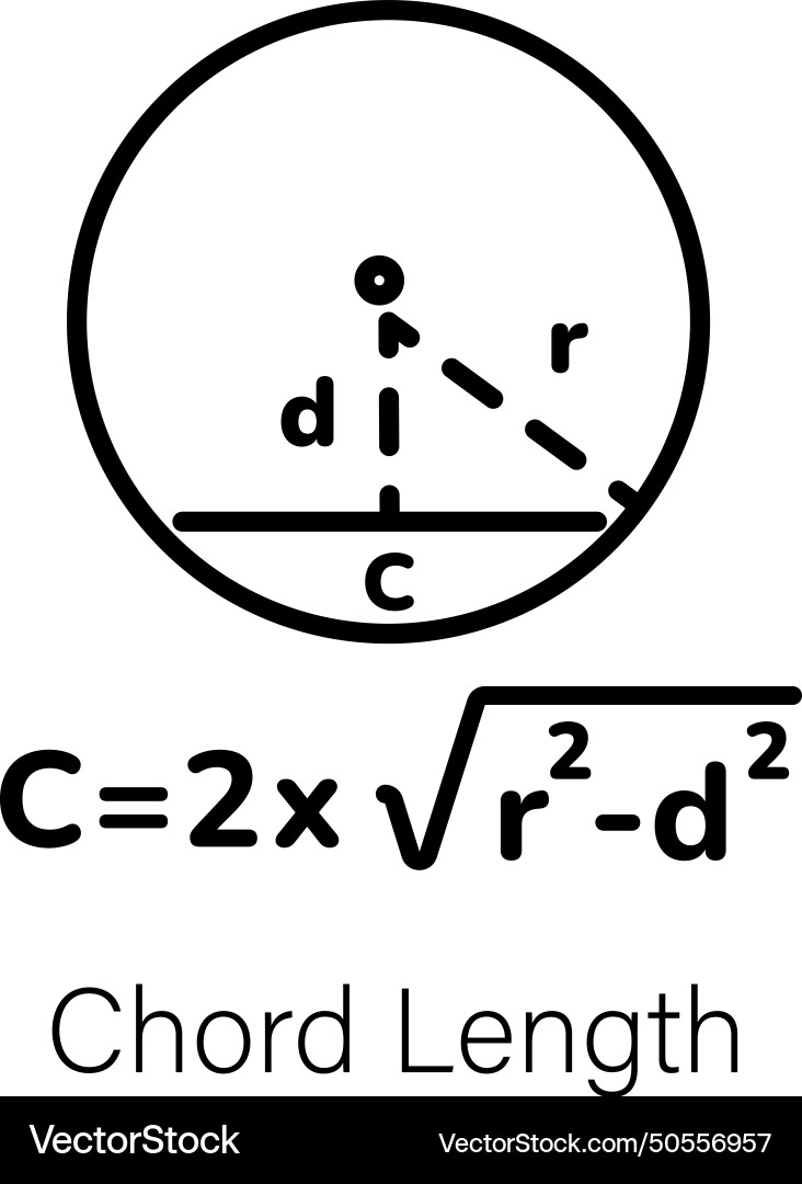 Chord length Royalty Free Vector Image - VectorStock