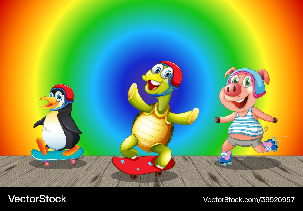 Funny animals doing different activities Vector Image