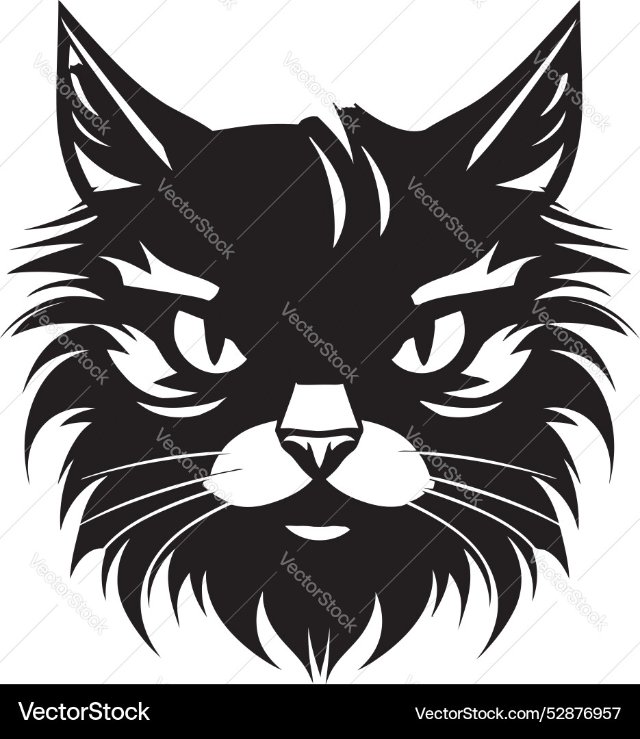 Graceful tail cat crest shadowy paws abstract cat Vector Image