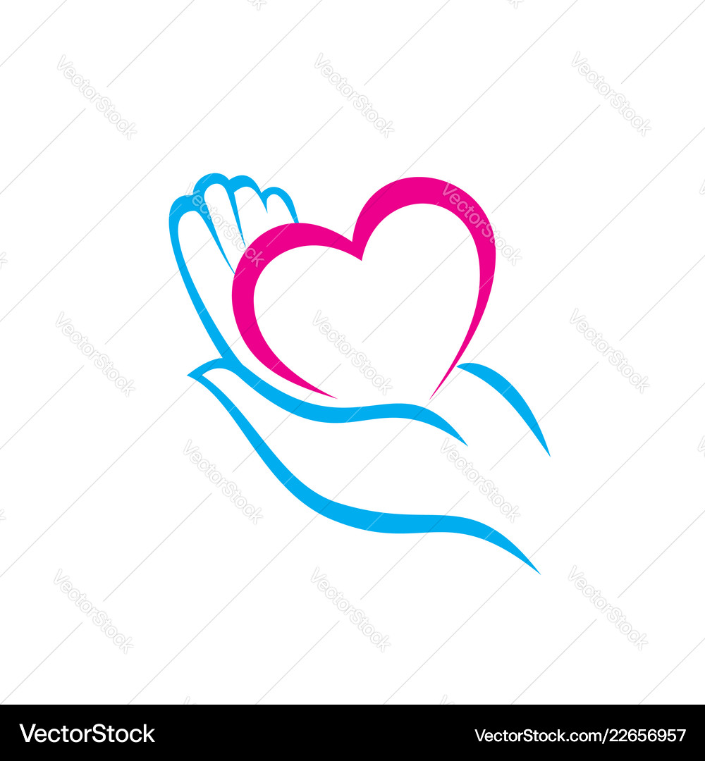 Hand Holding Heart Icon - Support & Care Vector Image
