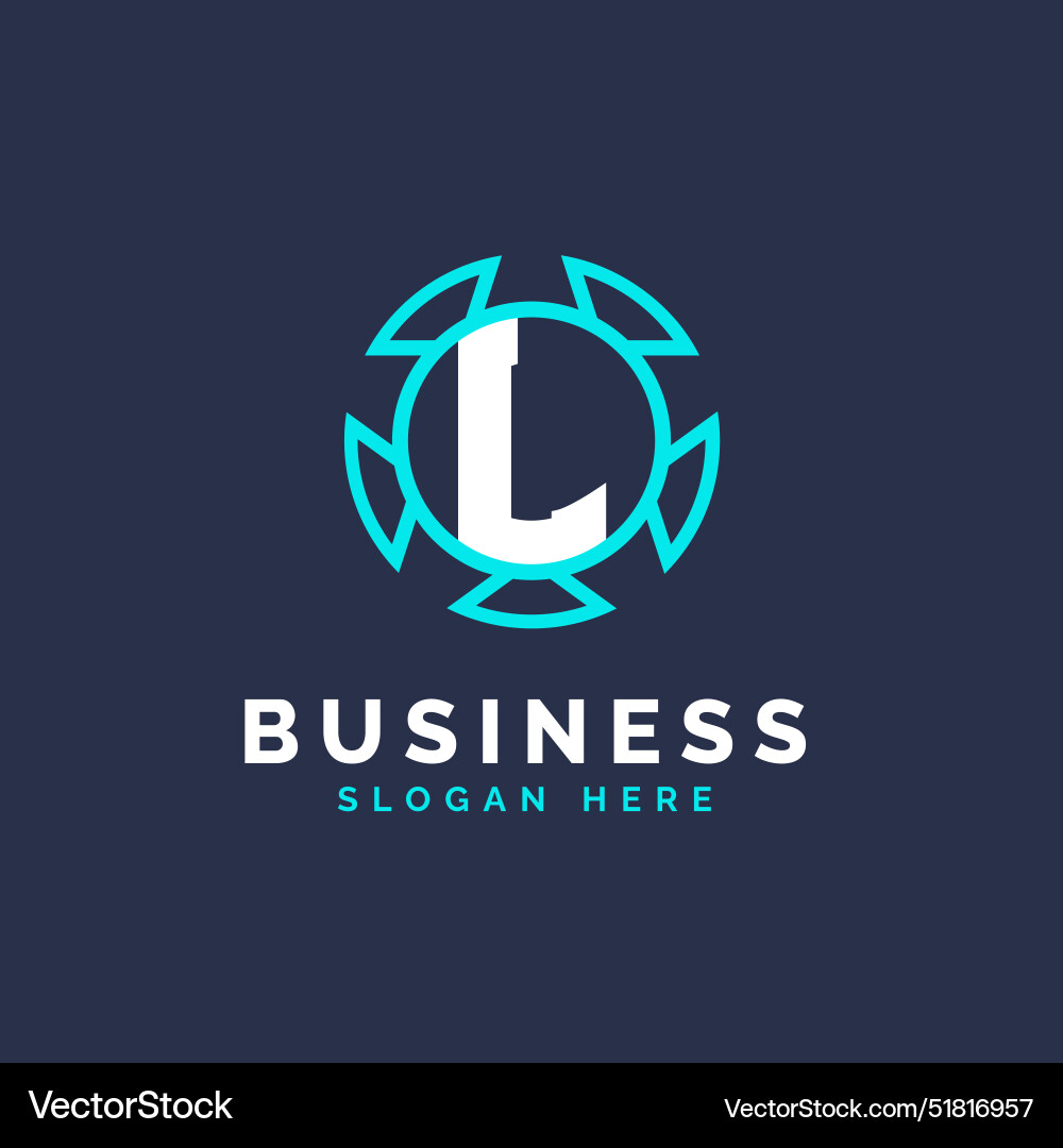 Letter l technology logo design modern alphabet Vector Image
