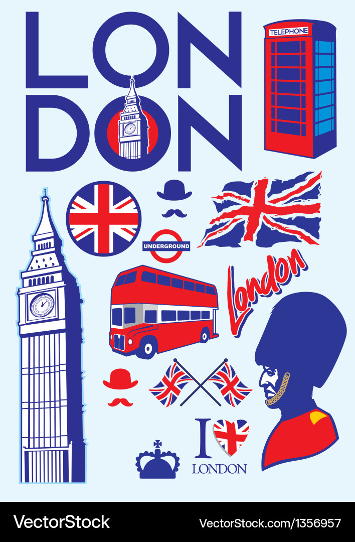 London Icons Collection Royalty Free Vector Image