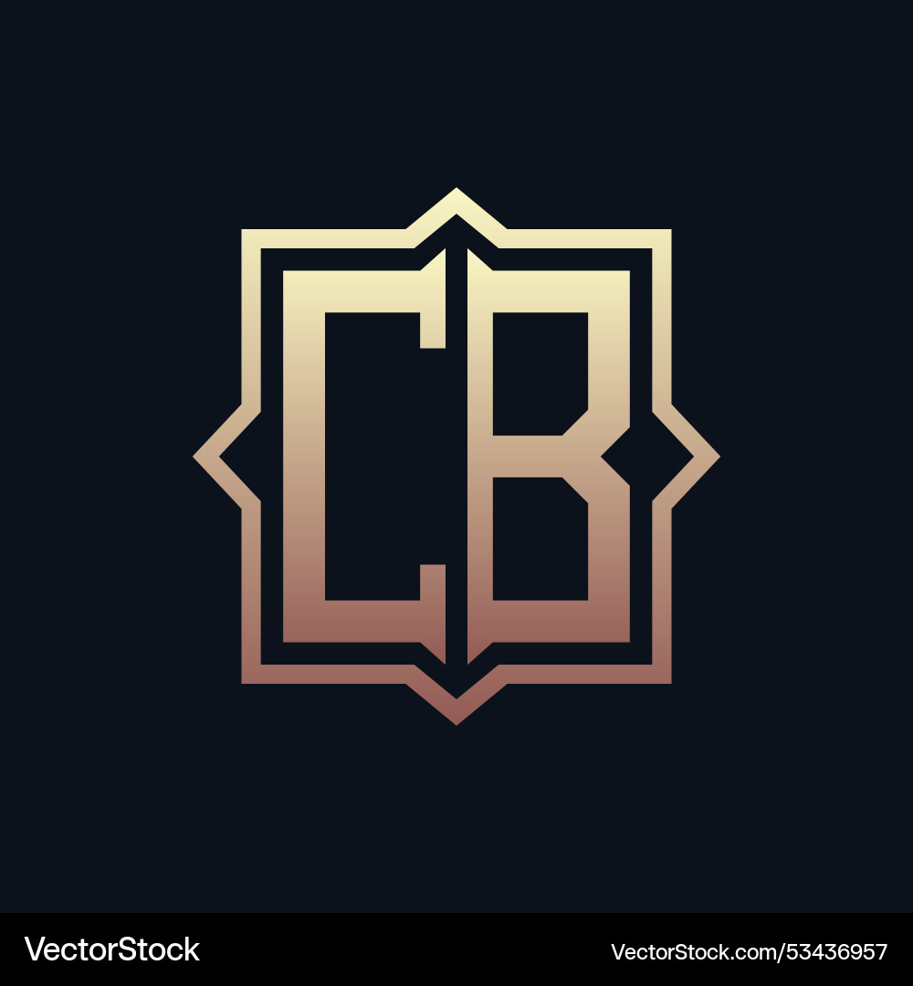 Luxury initial cb monogram logo design elegant Vector Image