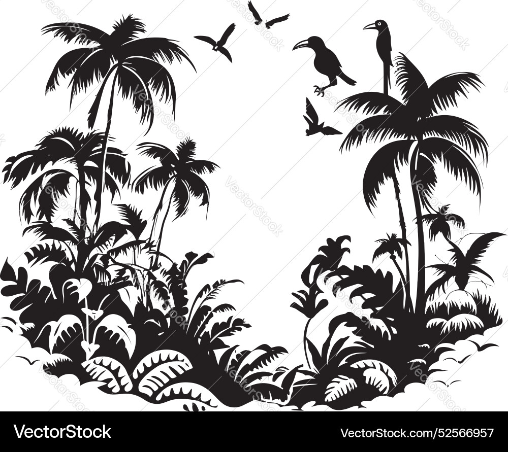 Nightfall nirvana black jungle logo eclipse eden Vector Image