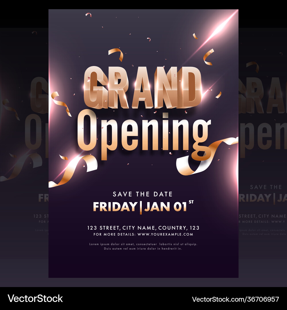 Party template or flyer design with event details Vector Image