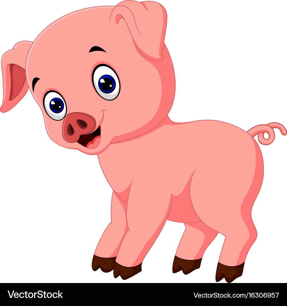 Pig cartoon Royalty Free Vector Image - VectorStock