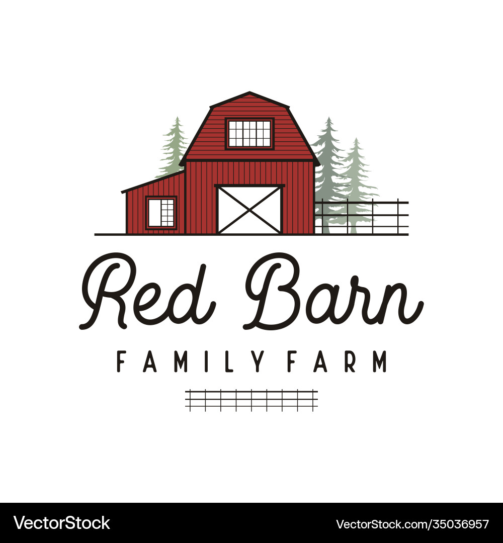 Rustic Barn Logo - Vintage Farm Style Royalty Free Vector