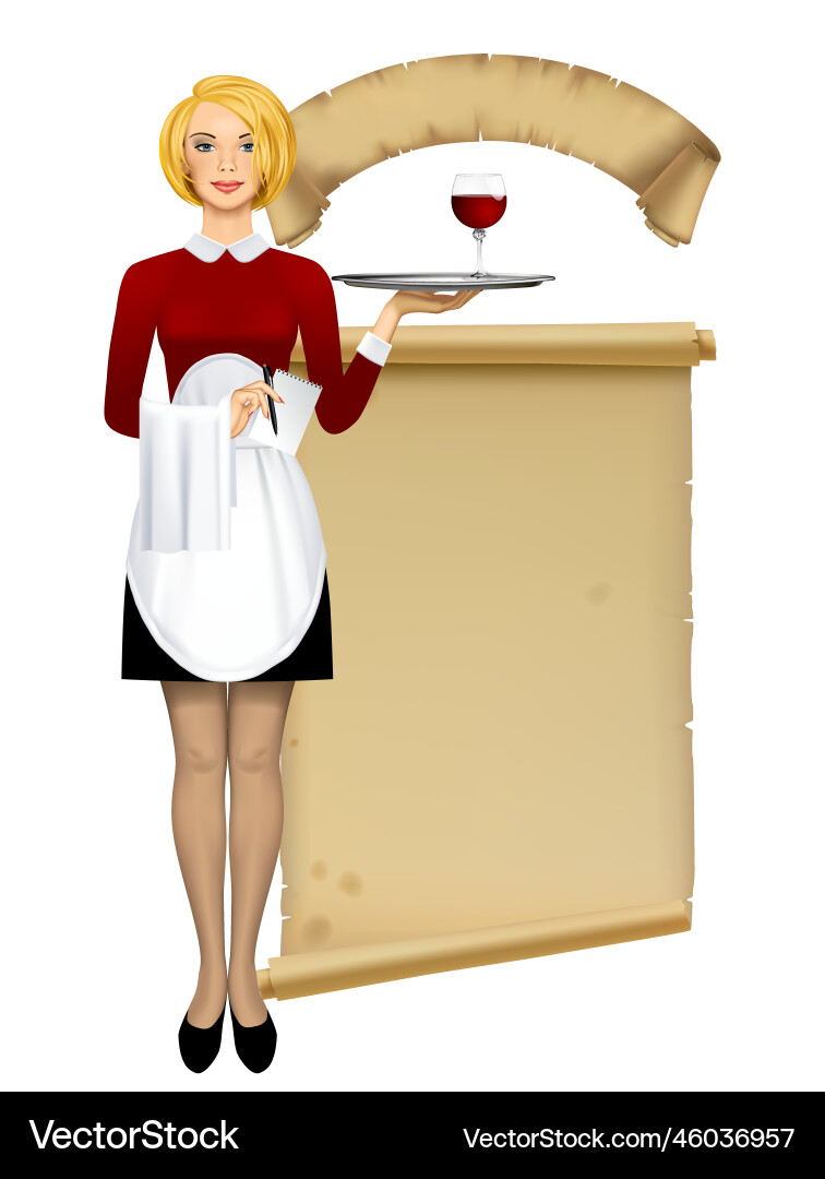 Vintage menu template parchment banners and young Vector Image