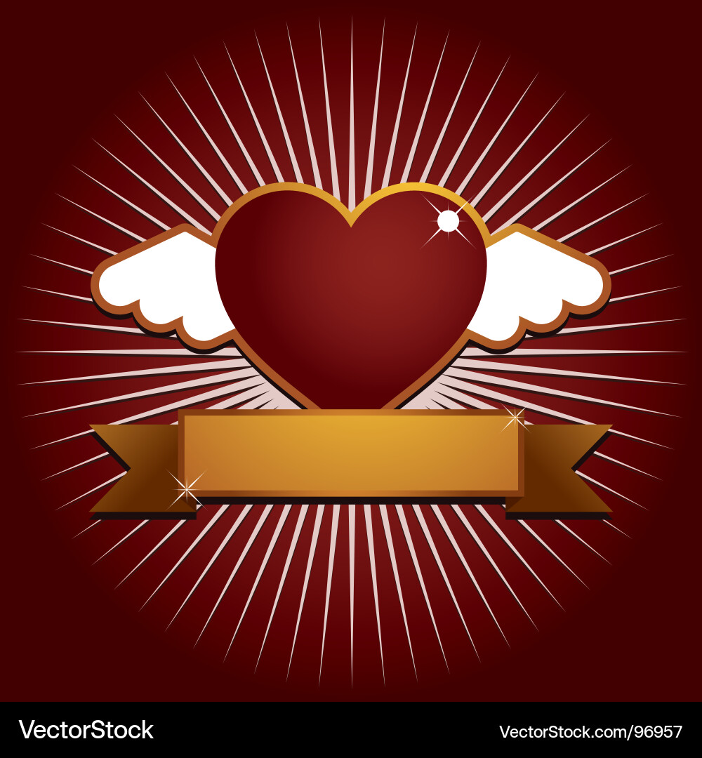 Winged heart Royalty Free Vector Image - VectorStock