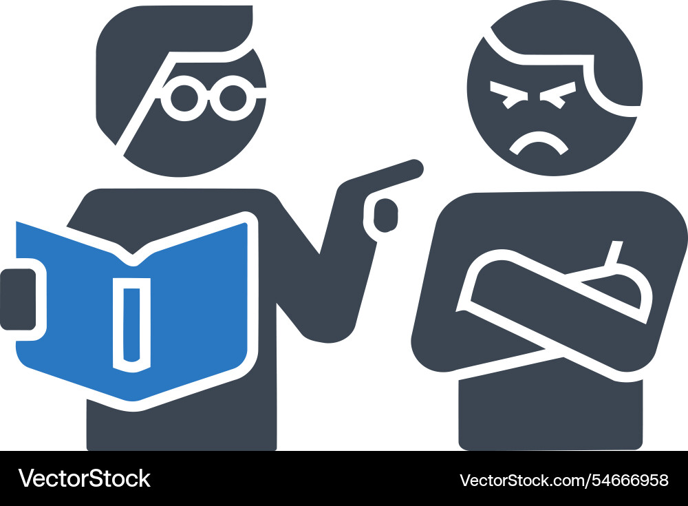 Argument between teacher icon Royalty Free Vector Image