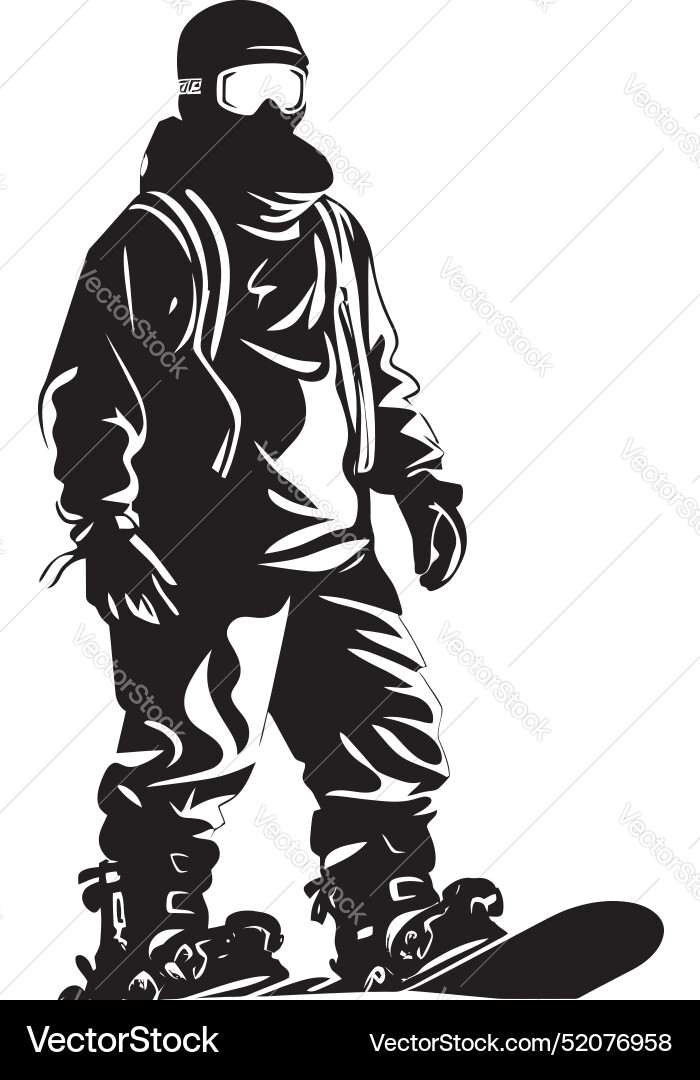 Blizzard warrior snowboarding man logo graphic Vector Image