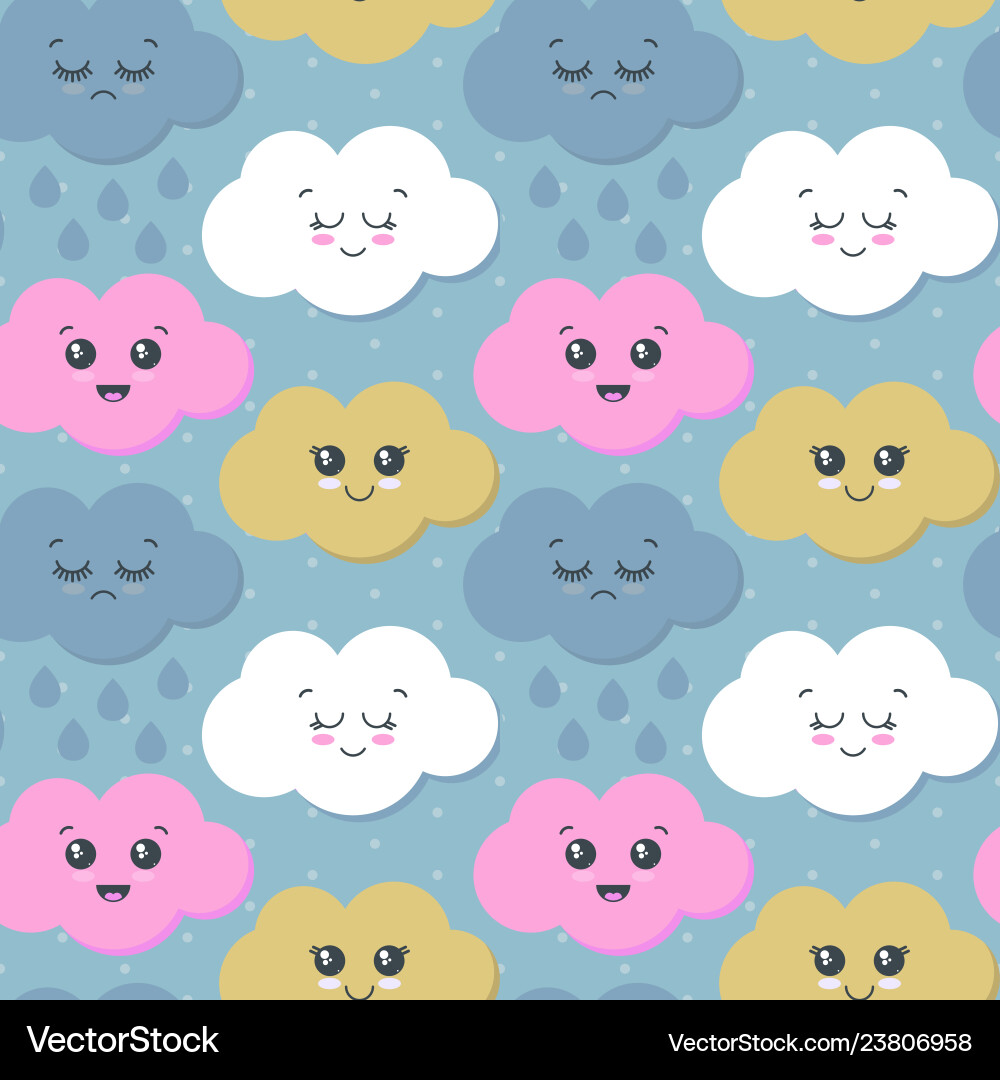 Cute Cloud Pattern Royalty Free Vector Image - VectorStock