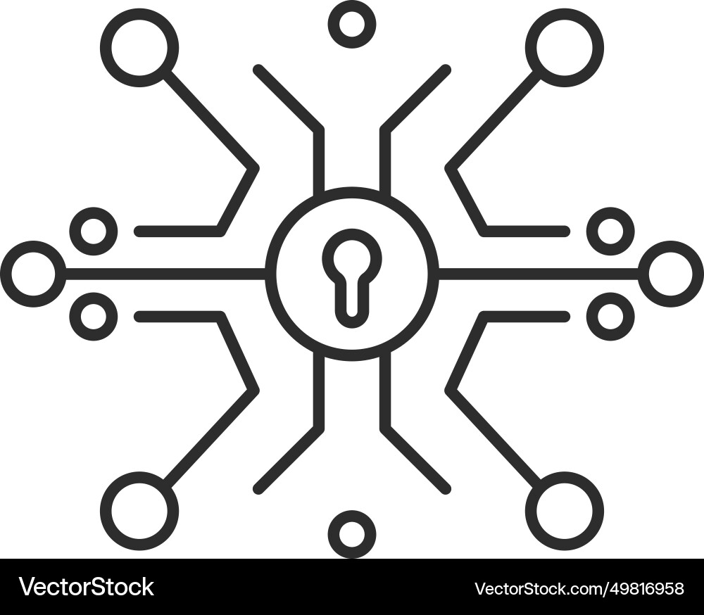 Cyber security icon digital protection online Vector Image