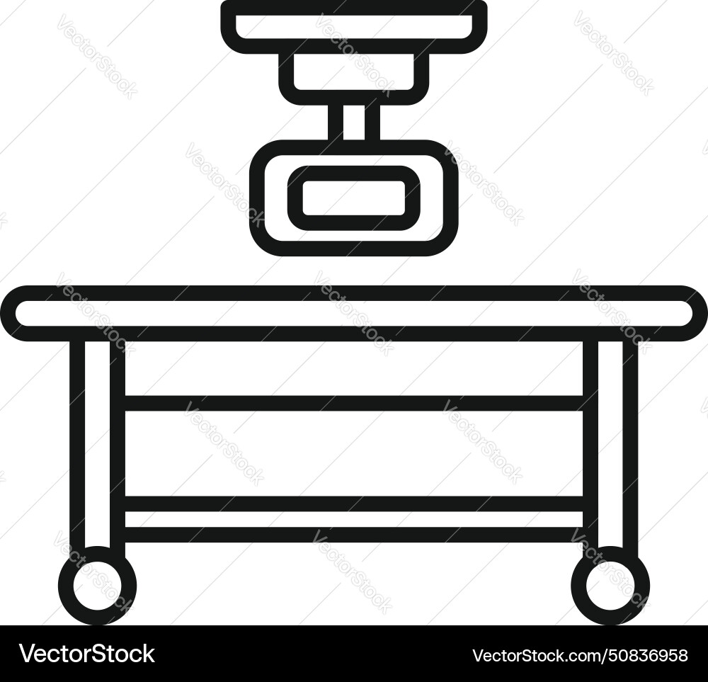 Fluorography bed control icon outline Royalty Free Vector