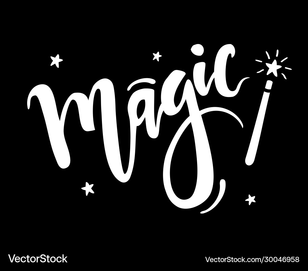 Hand drawn lettering word magic Royalty Free Vector Image