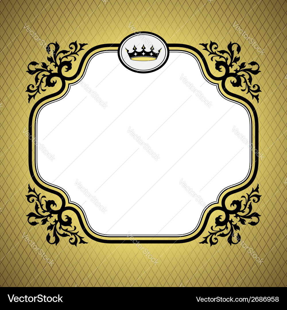 Queen frame gold Royalty Free Vector Image - VectorStock