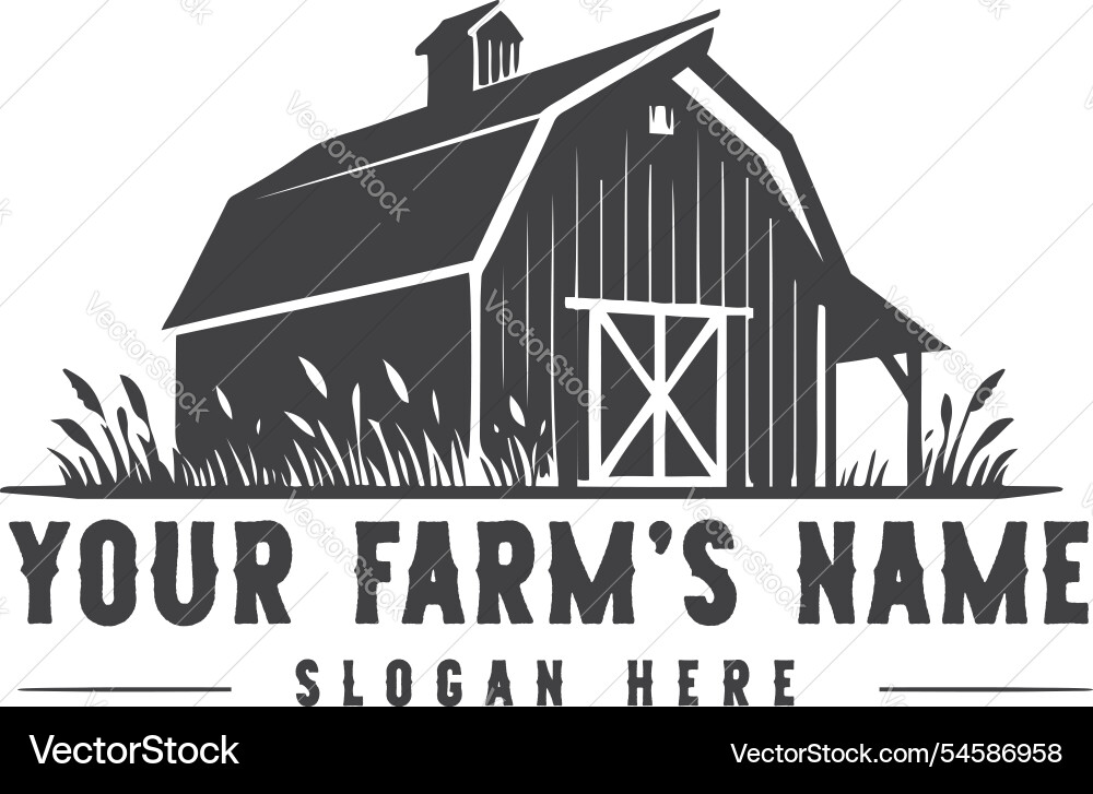 Wester farm logo silhouette Royalty Free Vector Image