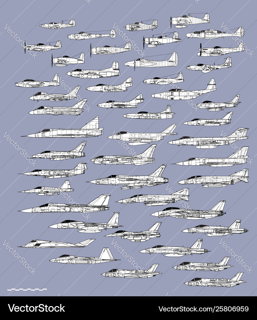 American Fighter Aircraft Royalty Free Vector Image
