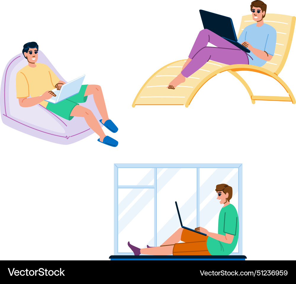 Business remote work man Royalty Free Vector Image
