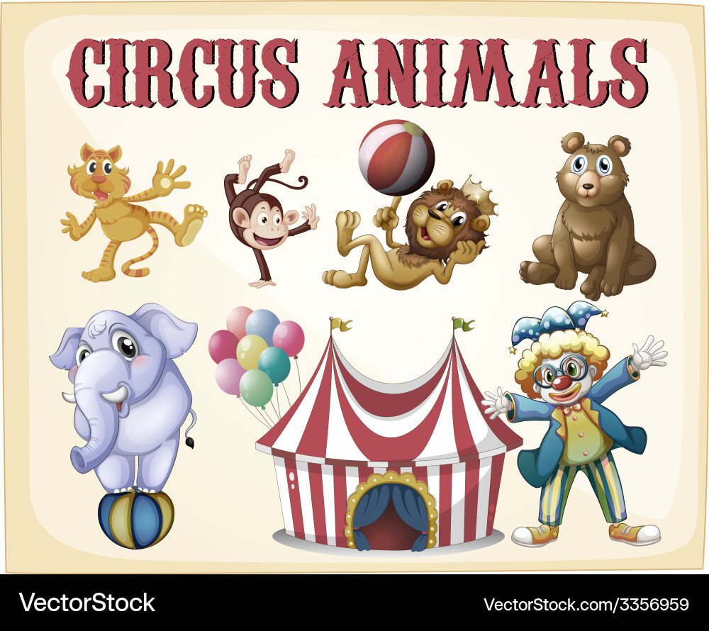 Circus animals Royalty Free Vector Image - VectorStock