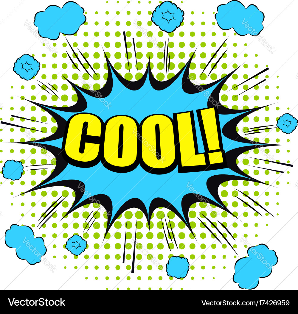 Comic cool wording template Royalty Free Vector Image
