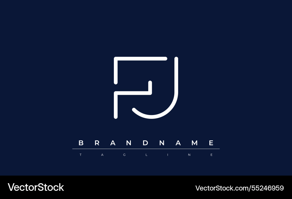 Creative fj letter initial logo image Royalty Free Vector