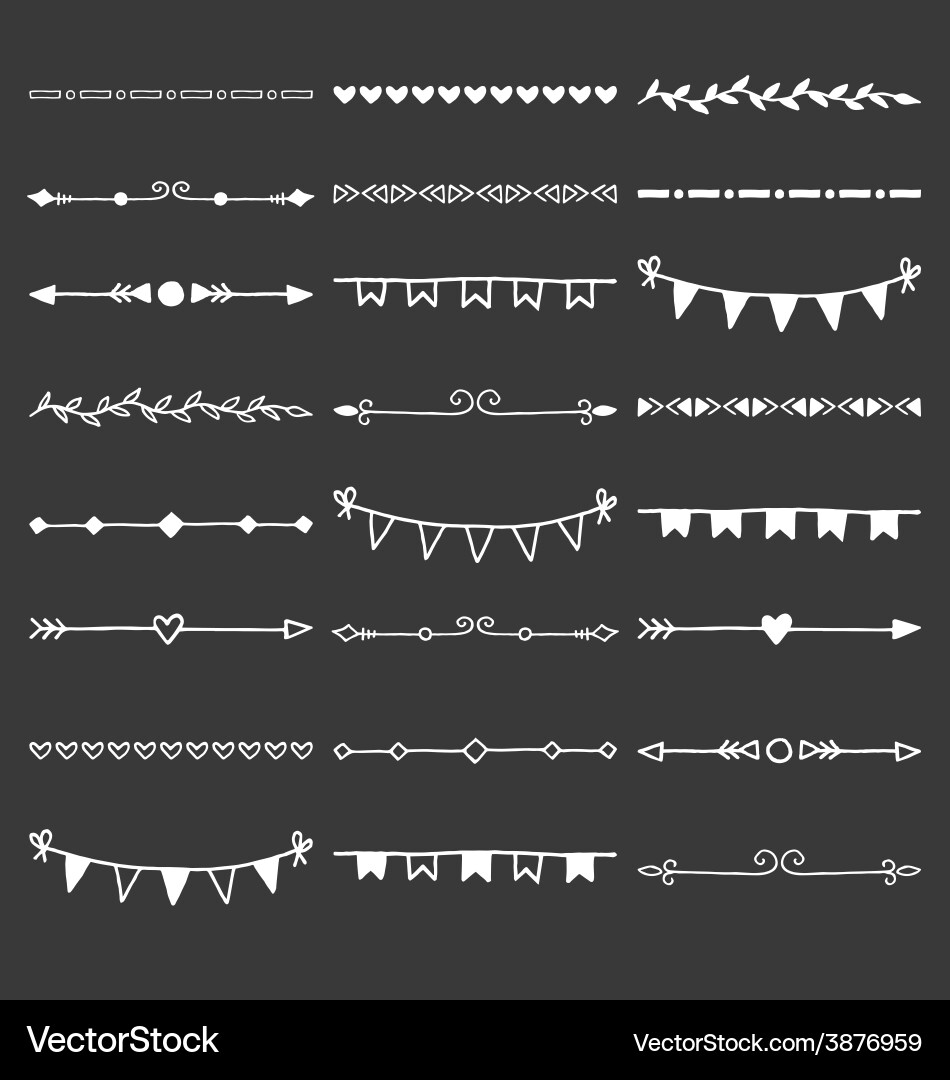 Hand drawn dividers decorative borders Royalty Free Vector
