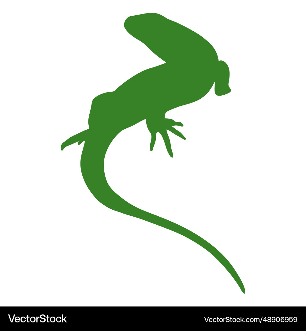 Lizard simple silhouette Royalty Free Vector Image