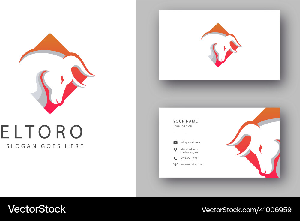 Modern geometric bull logo icon template Vector Image
