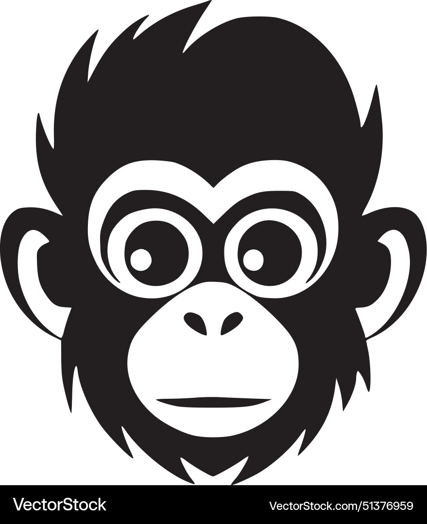 Monkey - minimalist and simple silhouette Vector Image