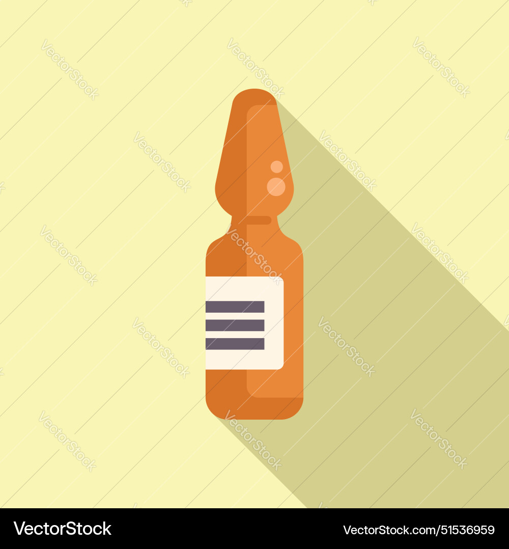 Single medical vial with long shadow Royalty Free Vector