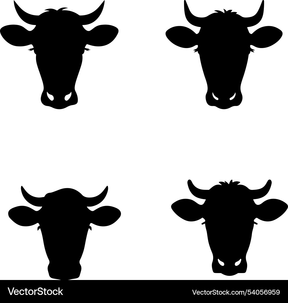 Symmetrische Kuhkopfsilhouette Lizenzfreies Vektorbild