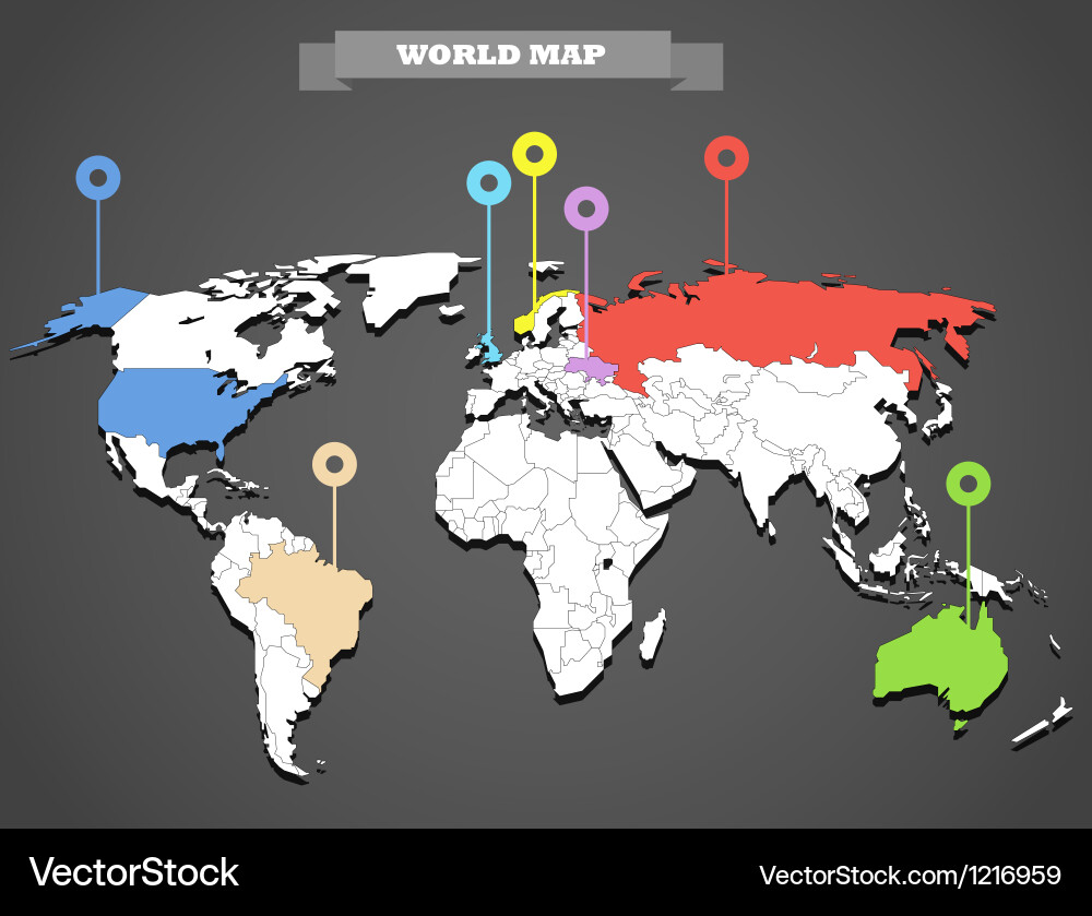 World Map Template Royalty Free Vector Image - VectorStock