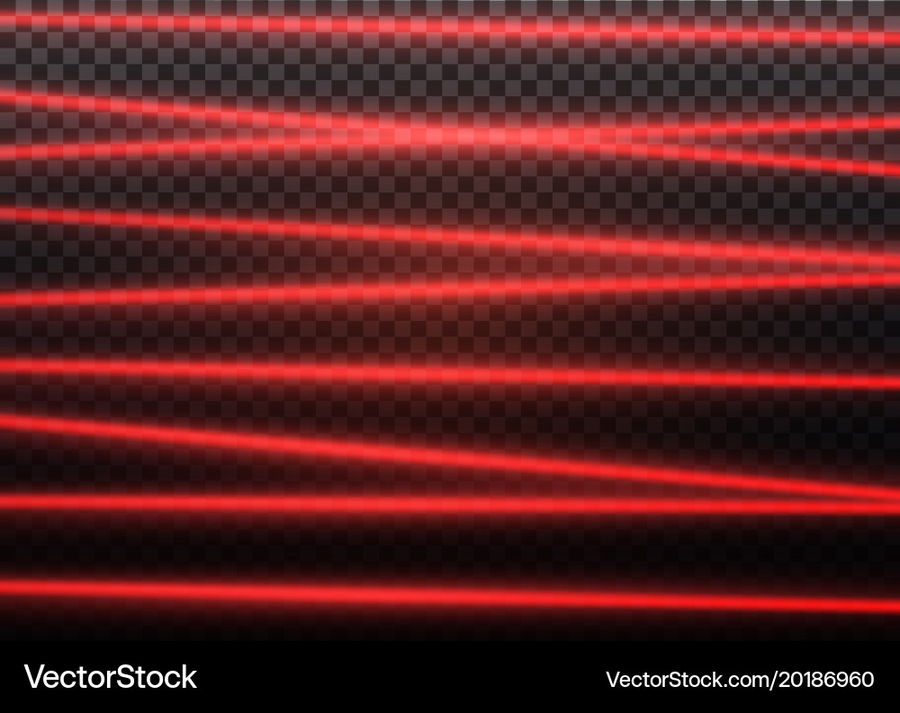 Abstract red laser beam transparent isolated Vector Image