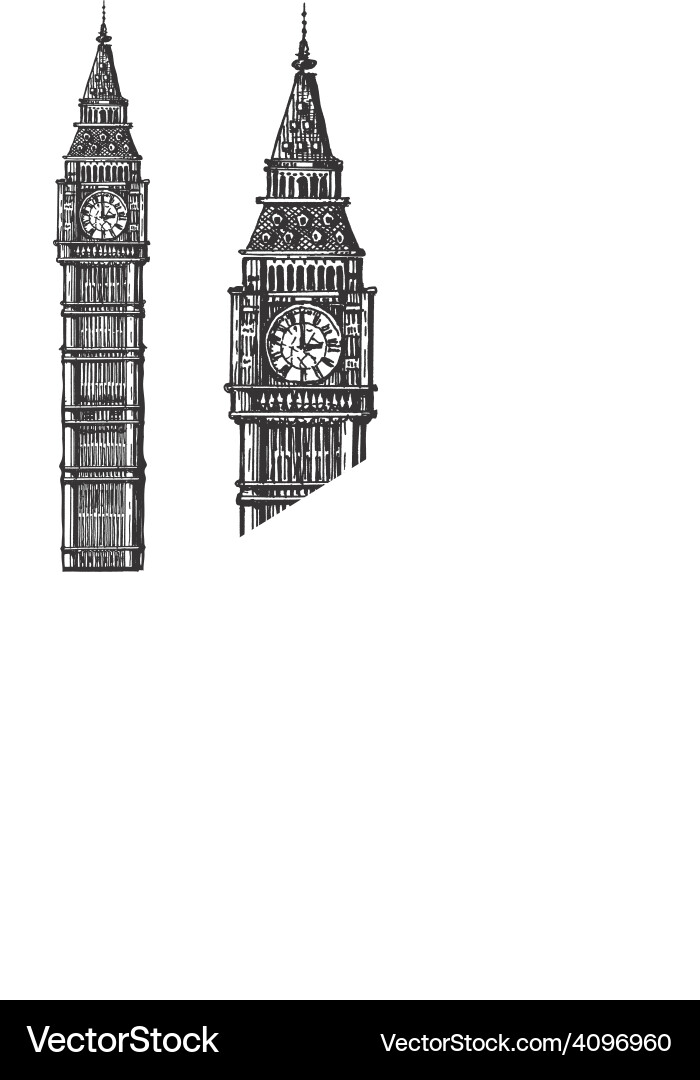 Big ben logo design template england Royalty Free Vector